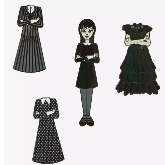 Loungefly | Other | Loungefly Wednesday Outfits Magnetic Enamel Pin Set ...